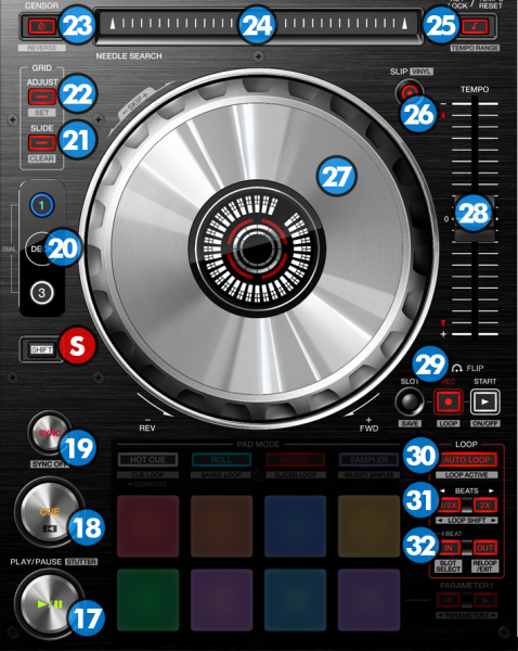 VirtualDJ - DDJ-SX2 - Deck controls