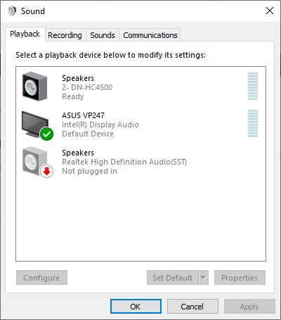 VirtualDJ - No audio from HC4500 using Windows 10